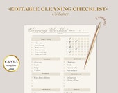 Editable Cleaning Checklist Template Canva Template Daily - Etsy