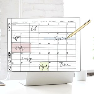 2023 Lined Monthly Calendars, Landscape, 8.5x11, A4, A5, Sunday Start ...