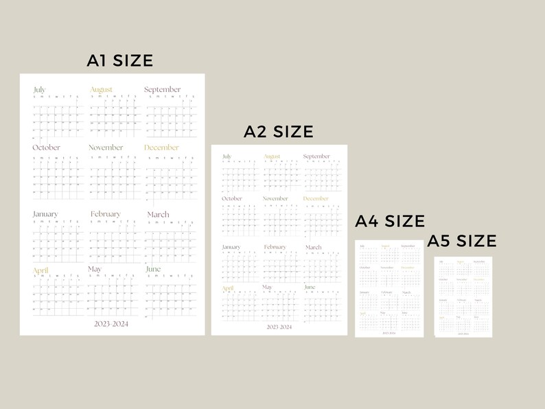 Academic Calendar, Large Academic Planner 2023-2024 Printable ...