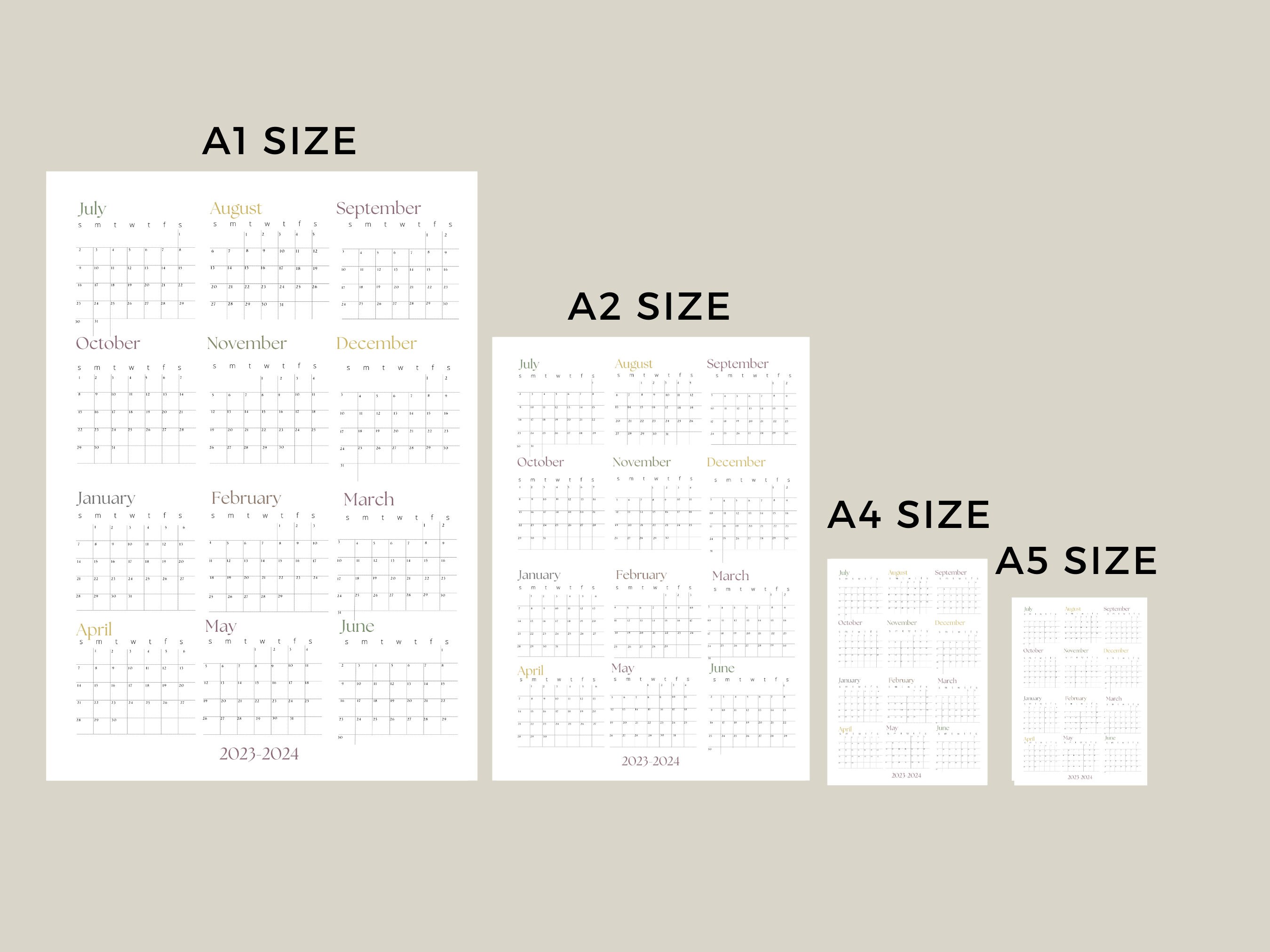 Academic Calendar, Large Academic Planner 2023-2024 Printable ...