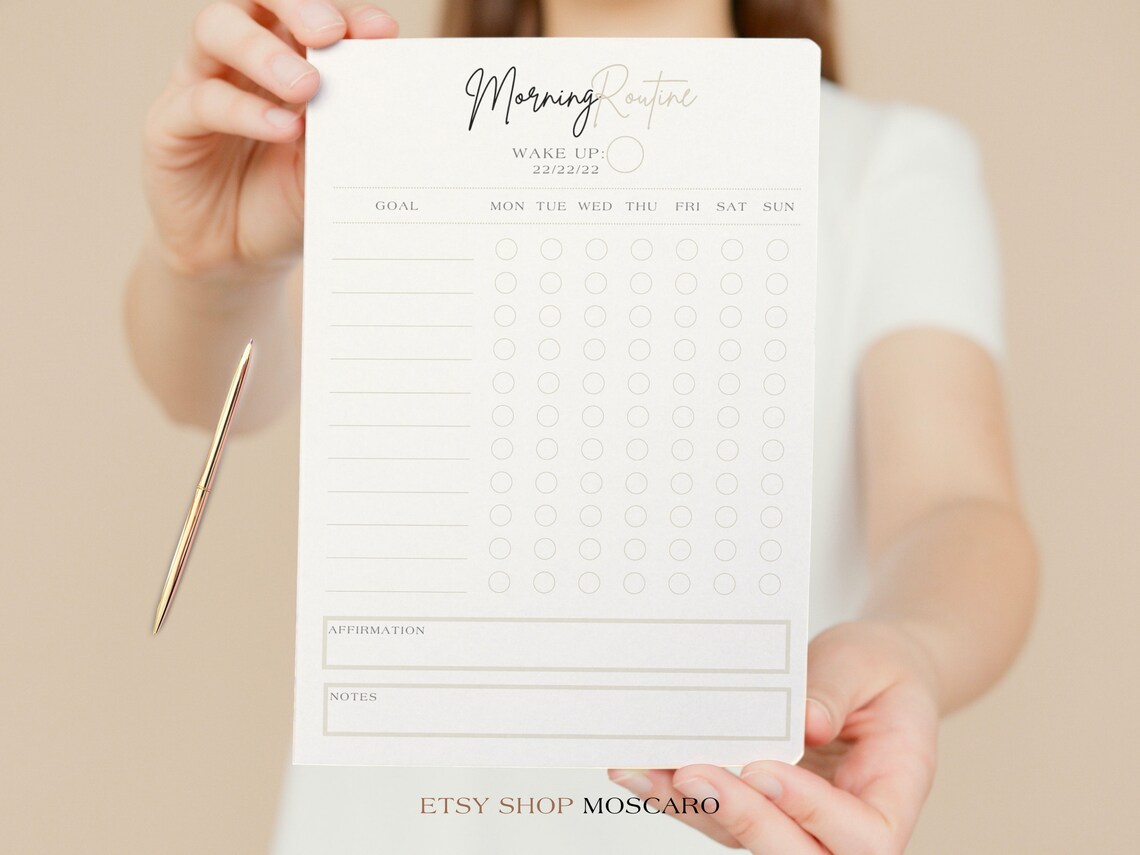 Canva Editable Morning and Nighttime Routine Checklist I Printable PDF ...