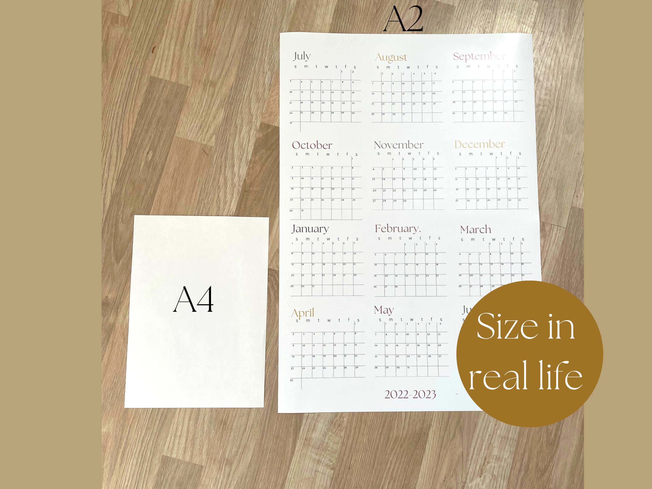 Academic Calendar, Large Academic Planner 2023-2024 Printable ...