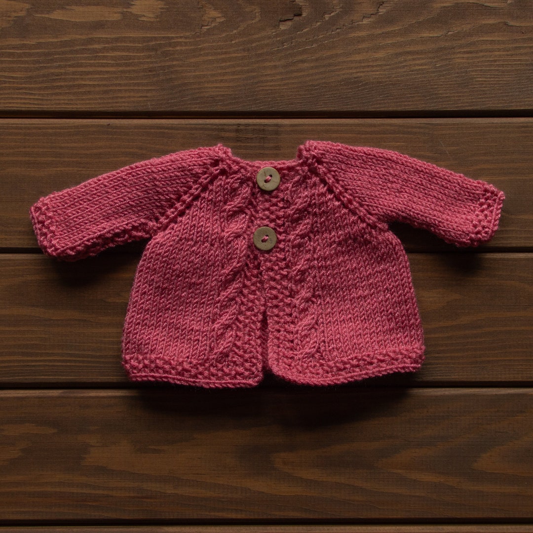 Waldorf ** Inspired Doll Old Rose Cardigan for 16 - 14 Inch Dolls ...