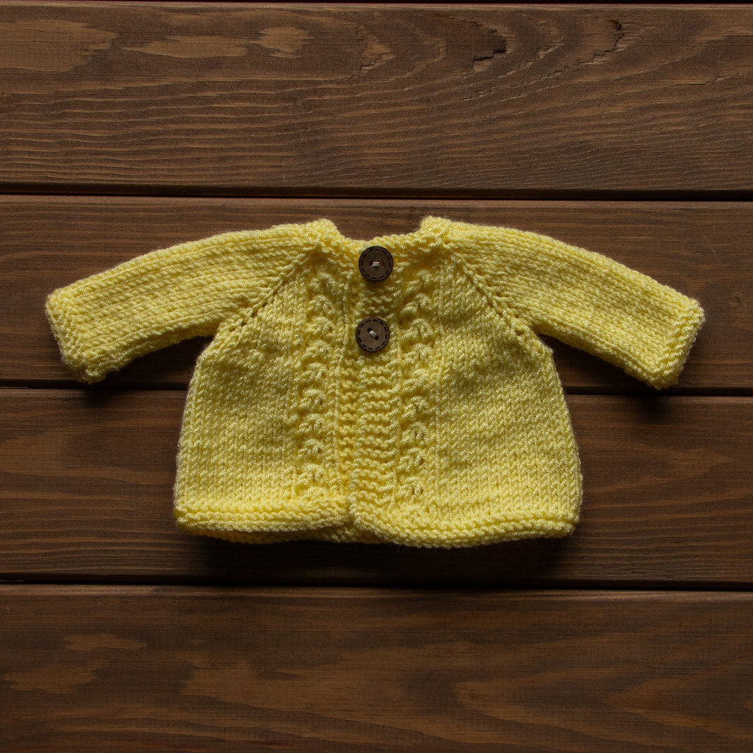 Waldorf ** Inspired Doll Yellow Cardigan for 16 - 14 Inch Dolls | Hand ...