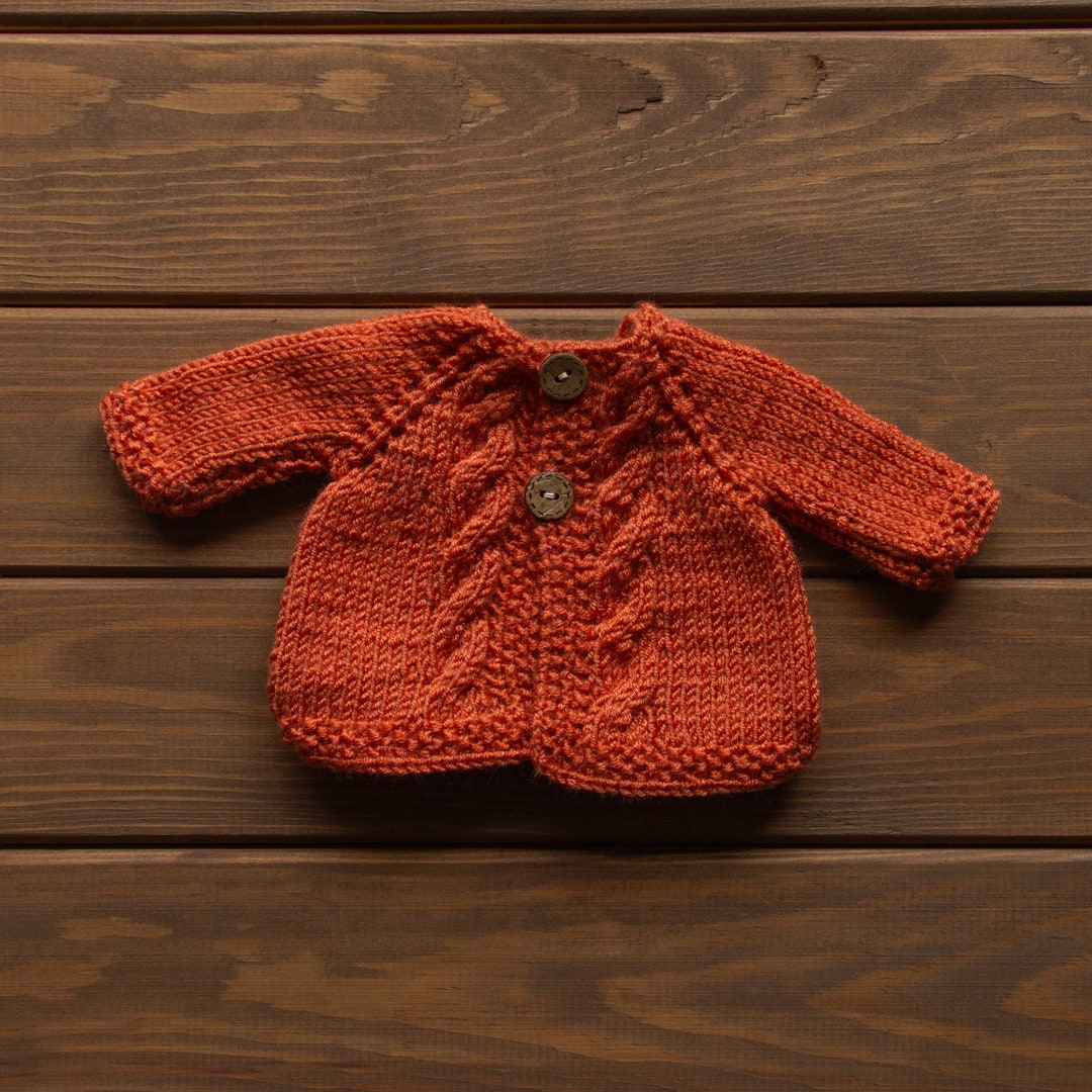 Waldorf ** Inspired Doll Orange Cardigan for 16 - 14 Inch Dolls | Hand ...