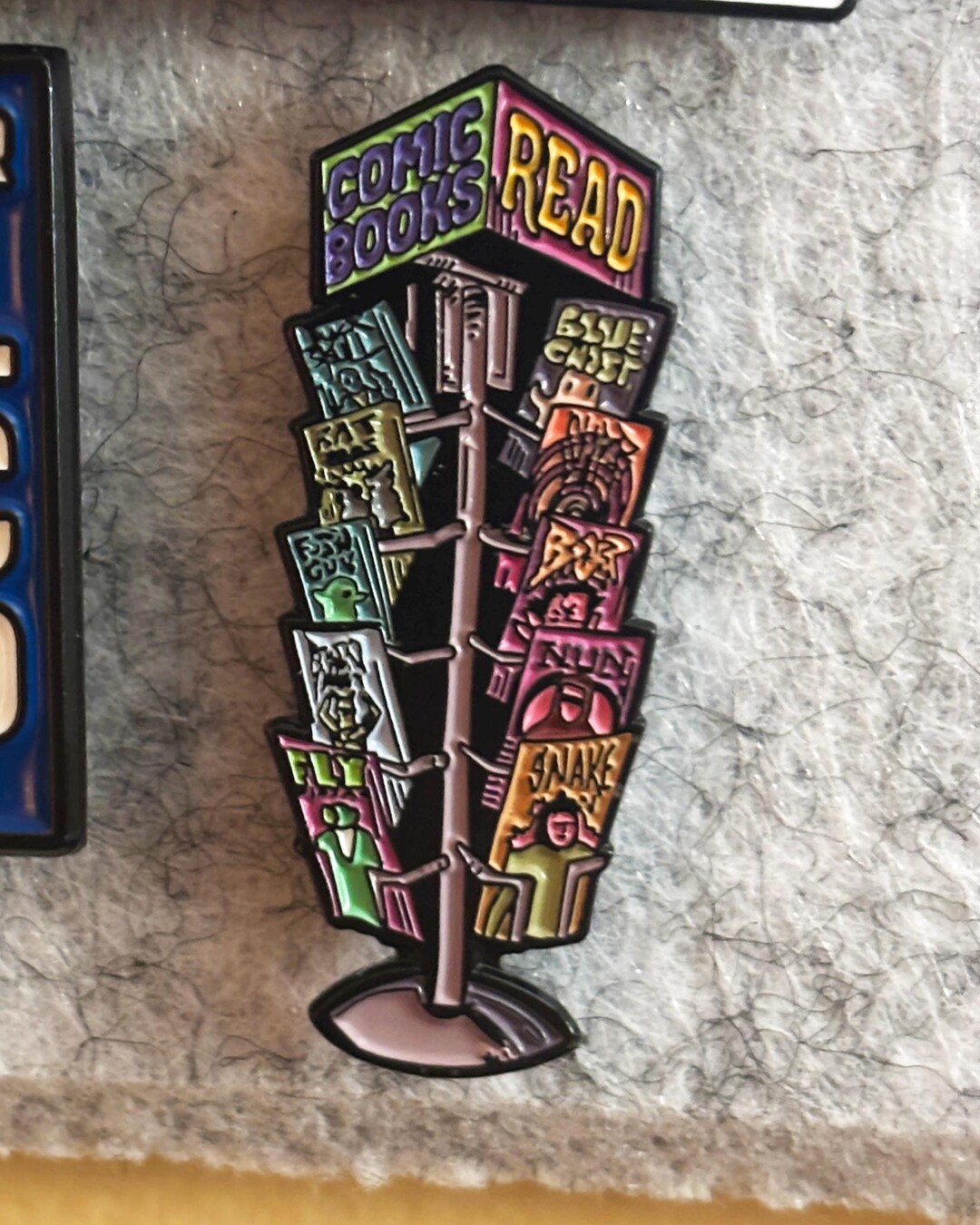 Comic Book Spinner Rack Enamel Pin - Etsy