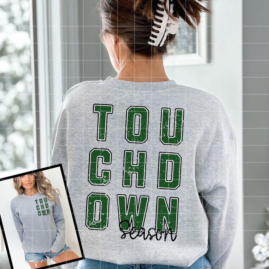 Touchdown Season Png, Retro Touchdown Svg for Football Season, Green ...
