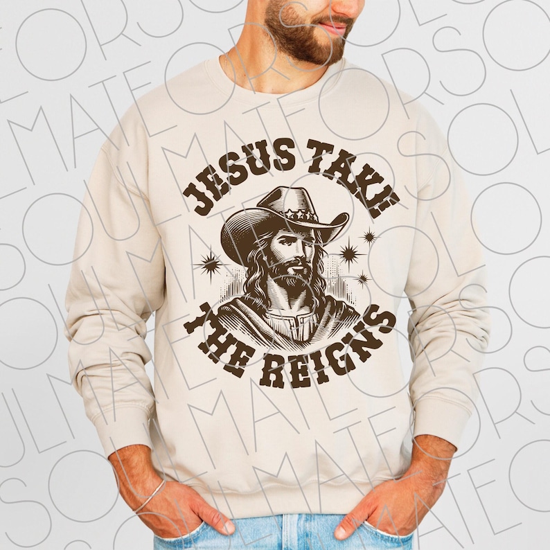 Western Jesus Take the Reigns PNG, Christian Cowboy Cowgirl Country ...
