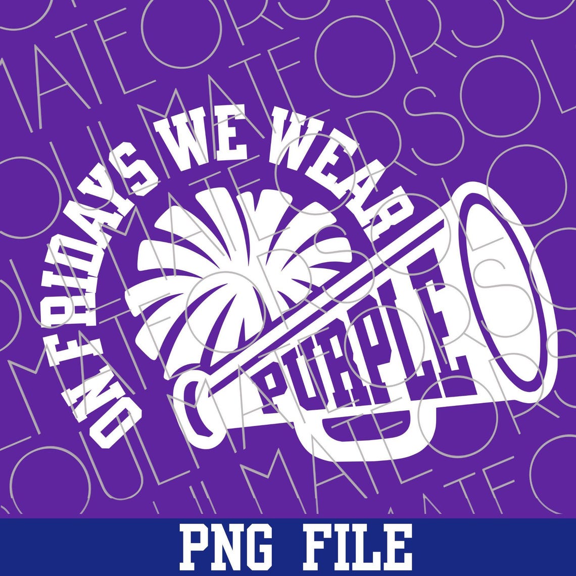 On Fridays We Wear Purple SVG PNG: Retro Cheer Clipart (digital ...