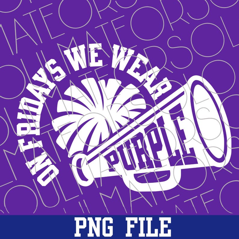 On Fridays We Wear Purple SVG PNG: Retro Cheer Clipart (digital ...