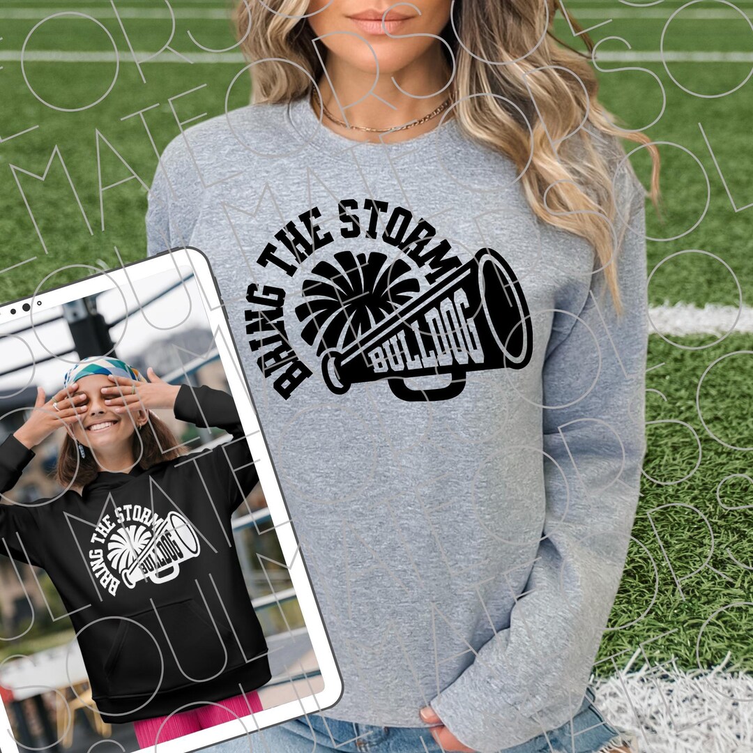 Bulldog Bring the Storm SVG File, School Spirit Wear SVG PNG ...