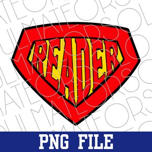 Super Reader Superhero PNG for Sublimation, Bookish Digital Download ...