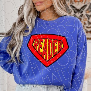 Super Reader Superhero PNG for Sublimation, Bookish Digital Download ...
