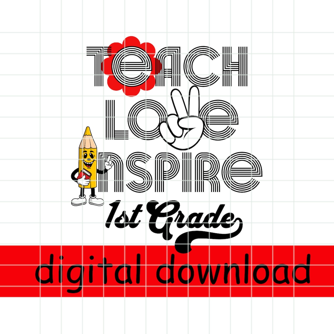 Retro Groovy First Grade Teacher PNG for Back to School - Etsy