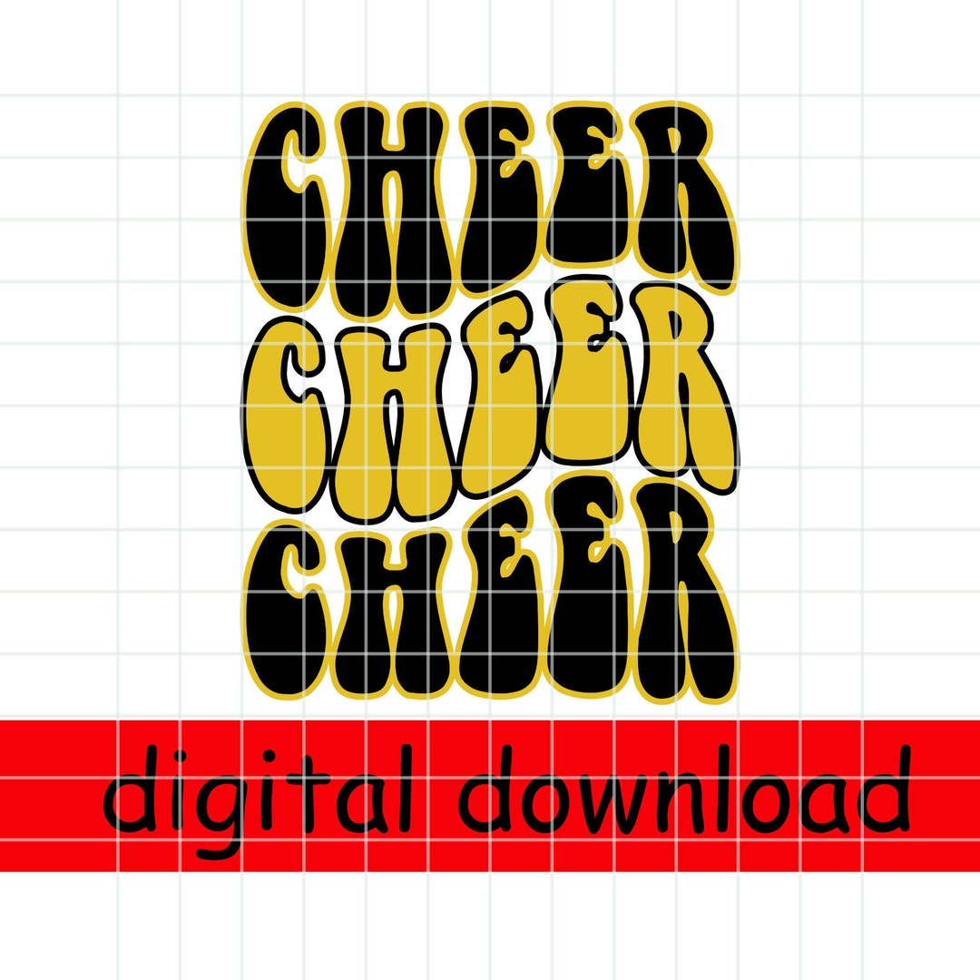 Cheer SVG File Instant Download, Black and Gold Cheerleader SVG Cheer ...