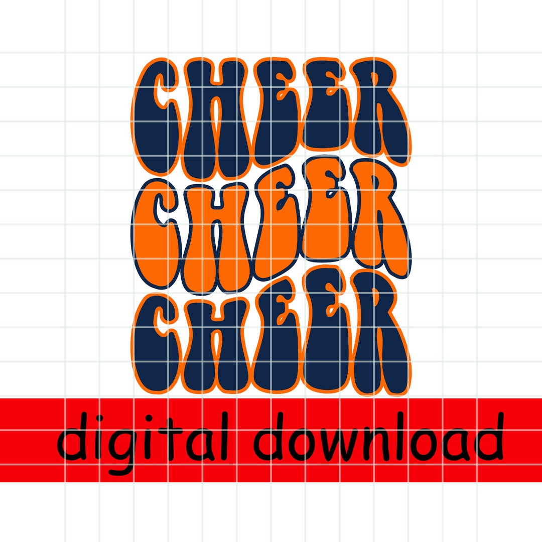 Cheer SVG File Instant Download, Orange and Blue Cheerleader SVG Cheer ...