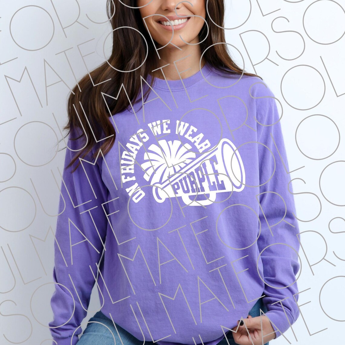On Fridays We Wear Purple SVG PNG: Retro Cheer Clipart (digital ...