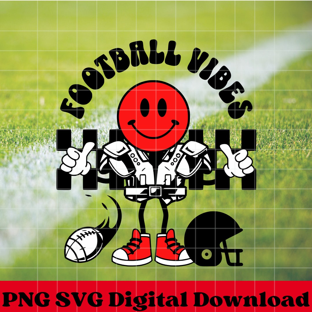Football Vibes PNG Svg,retro Game Day Vibes Png Svg, Smiley Game Day ...