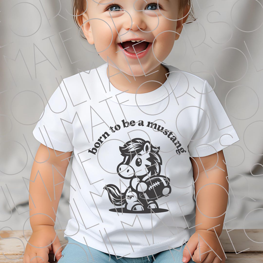Mustangs Png, Born to Be a Mustang Png, Football Baby Boy Clothes ...