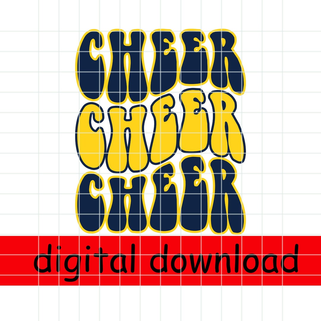 Cheer SVG File Instant Download, Blue and Gold Cheerleader SVG Cheer ...