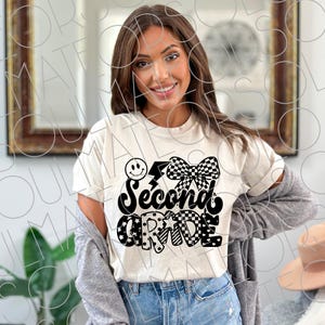 Second Grade SVG PNG, Retro Pattern Letters for Cricut, Funny 2nd ...