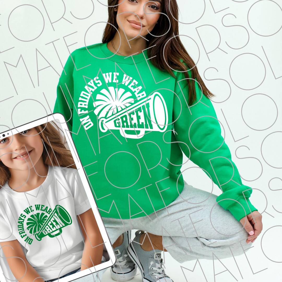 On Fridays We Wear Green SVG PNG: Retro Spirit Wear Design (digital ...