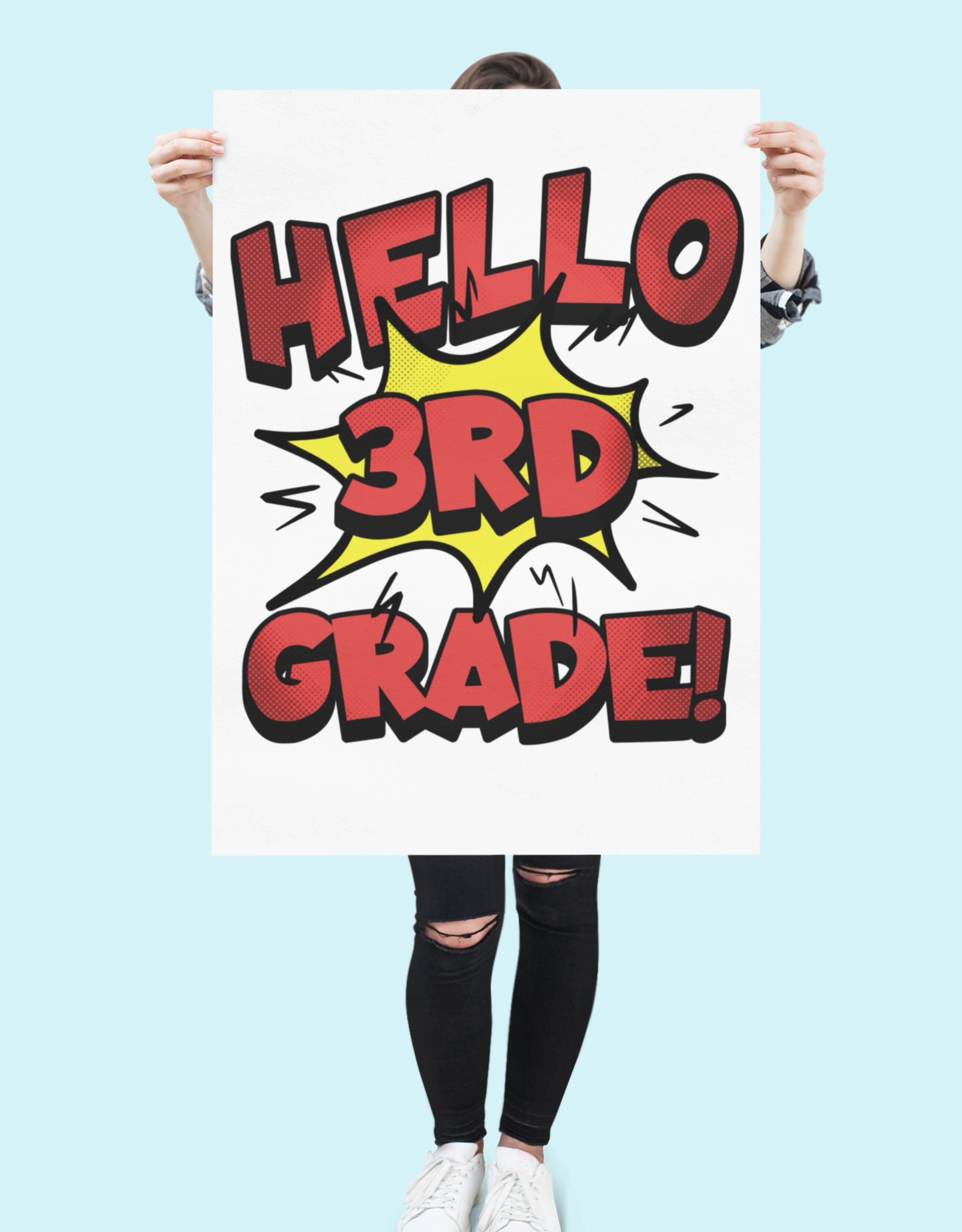 Hello Third Grade PNG Back to School SVG Hello 3rd Grade - Etsy