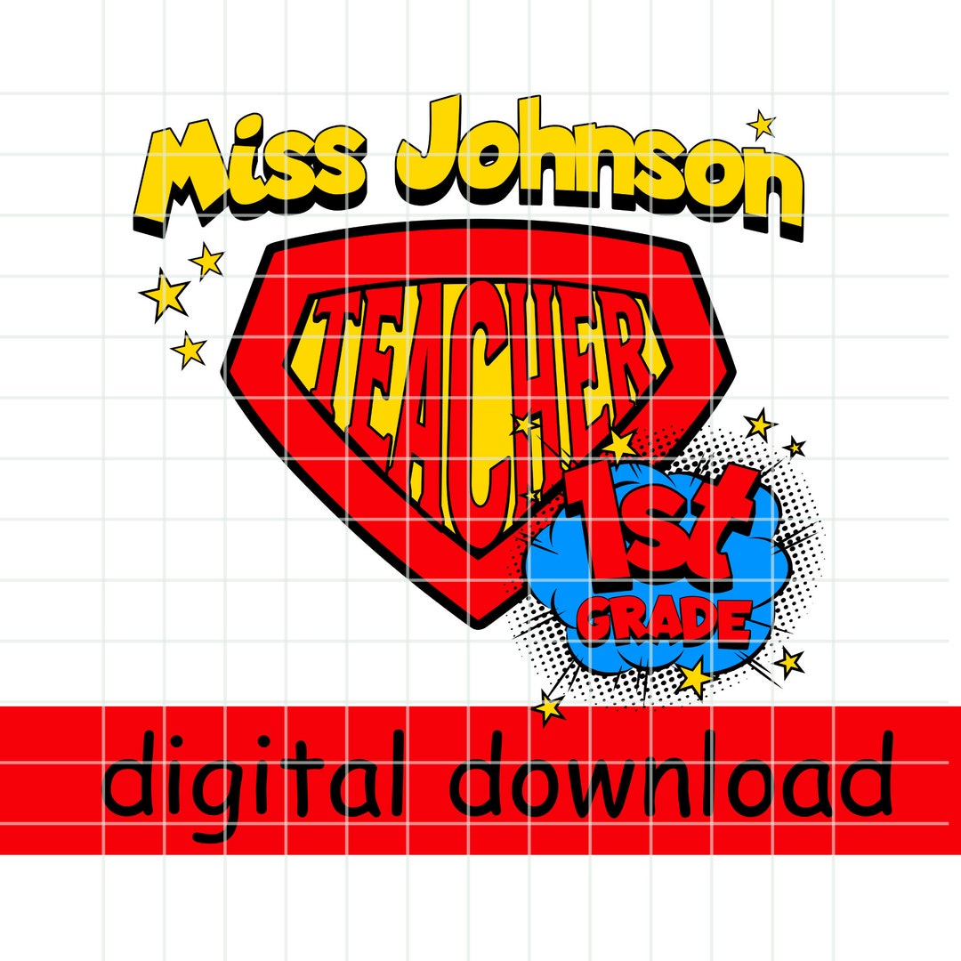 Custom Superhero Teacher PNG for Back to School,personalized Teaching ...