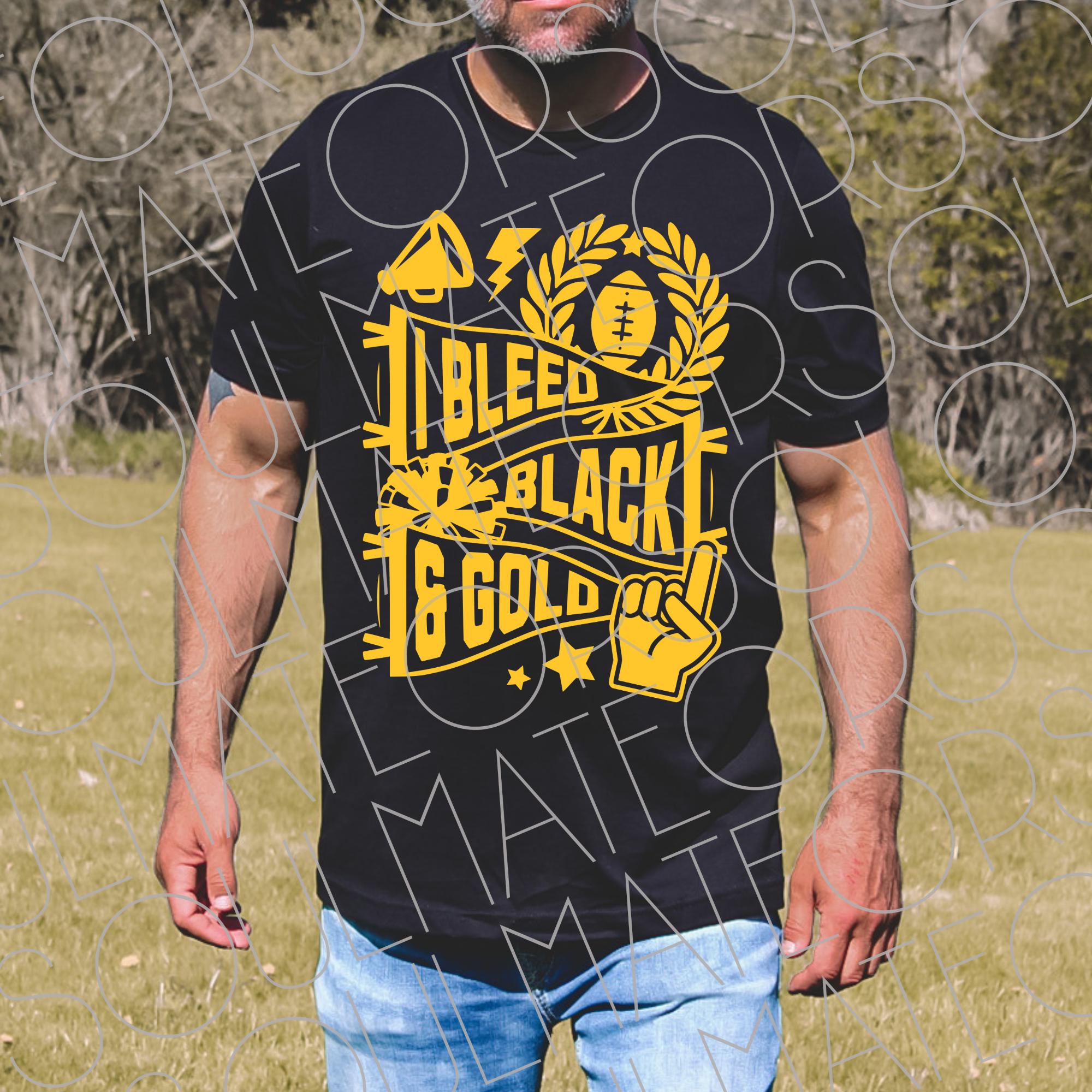 I Bleed Black & Gold SVG PNG – Football Game Day Shirt Design Single ...