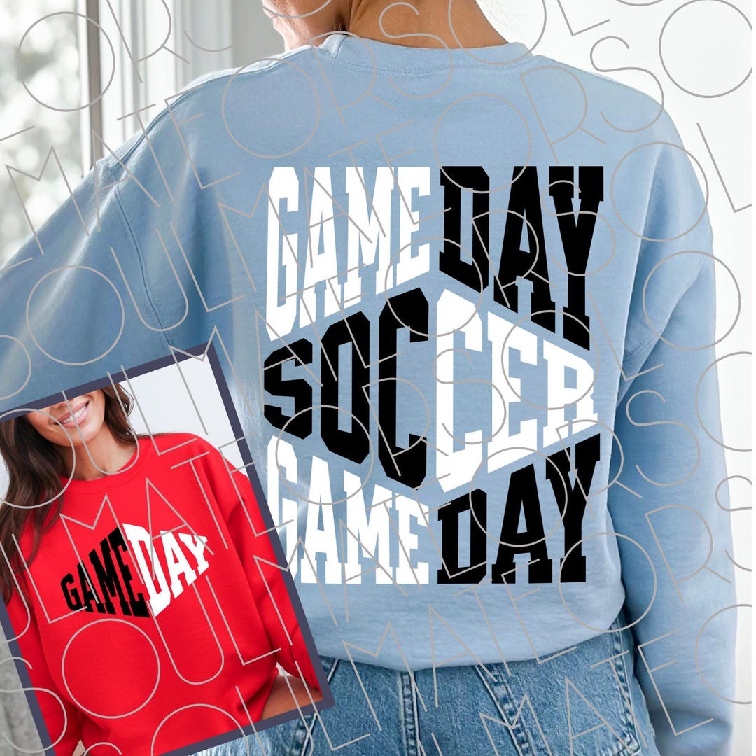 Soccer Svg, Soccer Png, Soccer Game Day PNG, Front Back Retro Soccer ...
