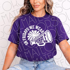 On Fridays We Wear Purple SVG PNG: Retro Cheer Clipart (digital ...