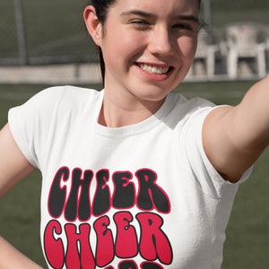 Cheer SVG File Instant Download, Red and Black Cheerleader SVG Cheer ...