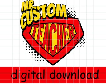 Teacher Superhero PNG Digital Download - Etsy