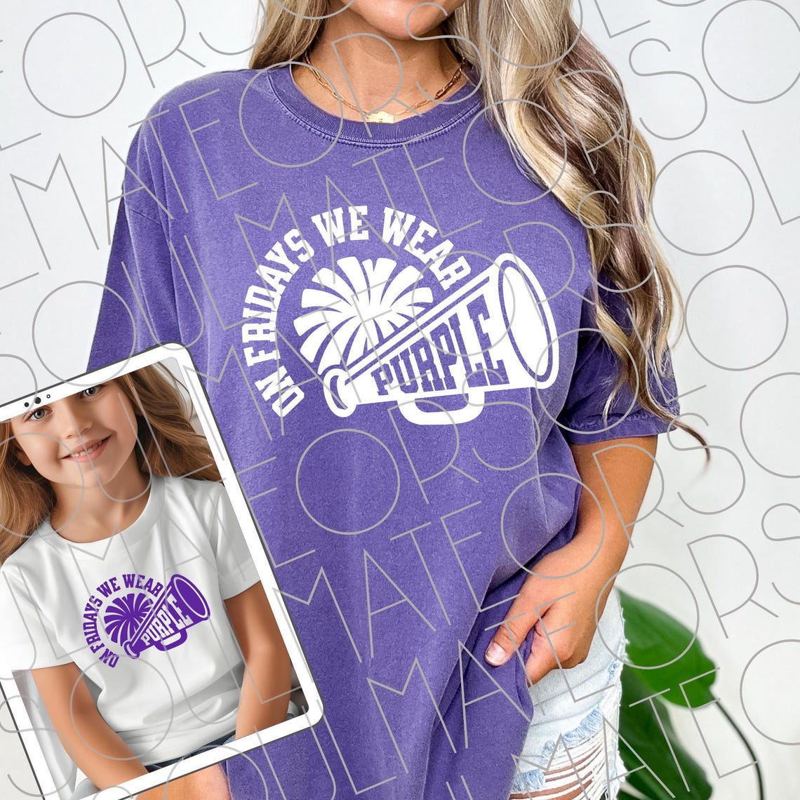On Fridays We Wear Purple SVG PNG: Retro Cheer Clipart (digital ...