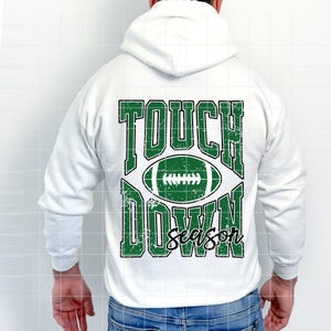 Touchdown Season Png Svg, Distressed Football Front Back Green Game Day ...