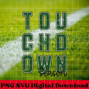 Touchdown Season Png, Retro Touchdown Svg for Football Season, Green ...