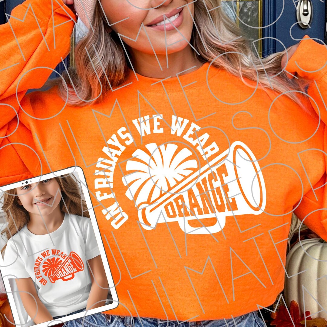 On Fridays We Wear Orange SVG PNG: Retro School Spirit Design (digital ...