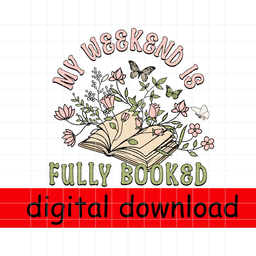 Book Lovers PNG File Instant Download, Trendy Bookworm Bibliophile Png ...