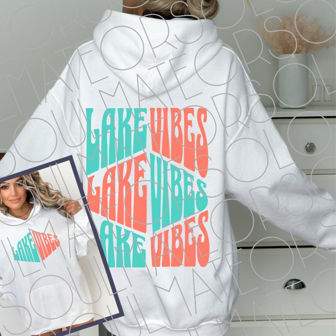 Lake Vibes SVG PNG Bundle | Pocket & Back Design | Retro Beachy Summer ...