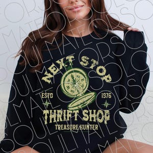 Retro Thrifting PNG, Distressed Next Stop Thrift Shop Digital Download ...