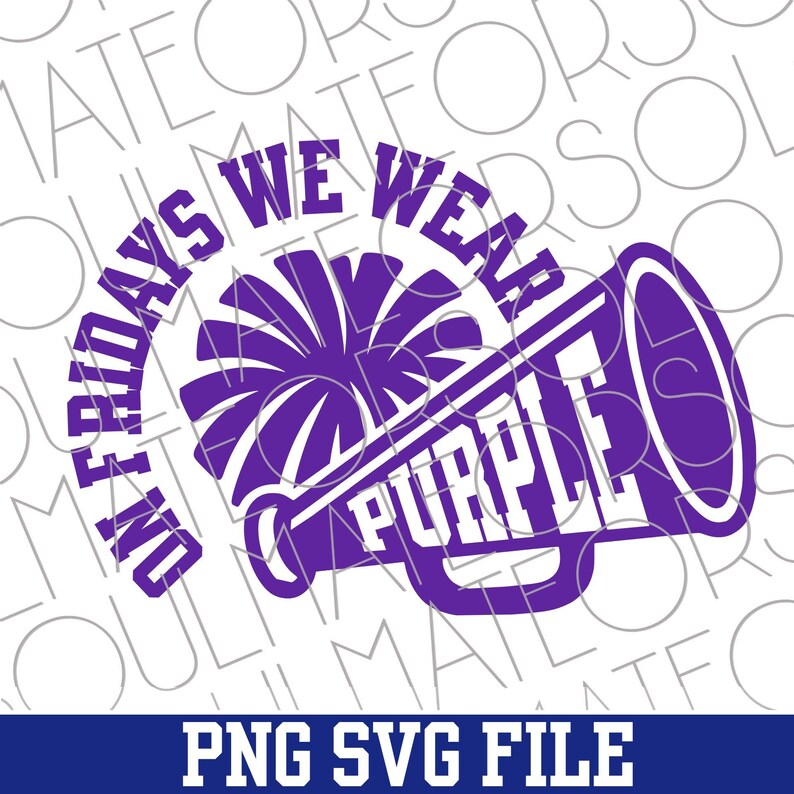 On Fridays We Wear Purple SVG PNG: Retro Cheer Clipart (digital ...