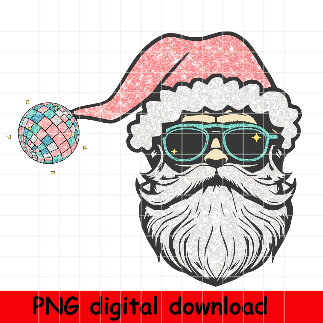 Disco Santa Png Disco Christmas Png Cute Pink Santa Face - Etsy