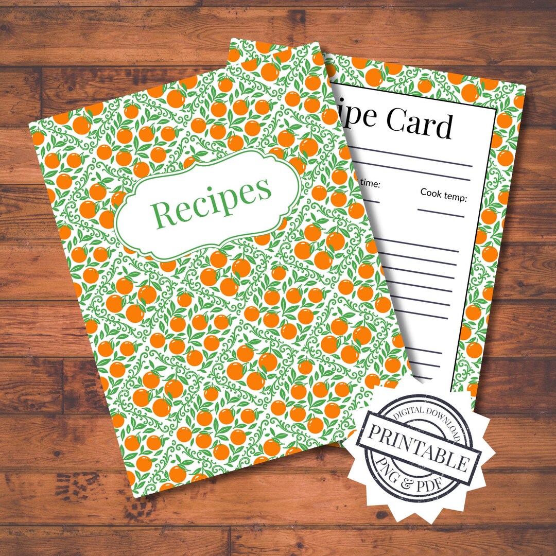 Recipe Binder Kit Printable Cookbook Cover, Recipe Page, & Divider Set ...