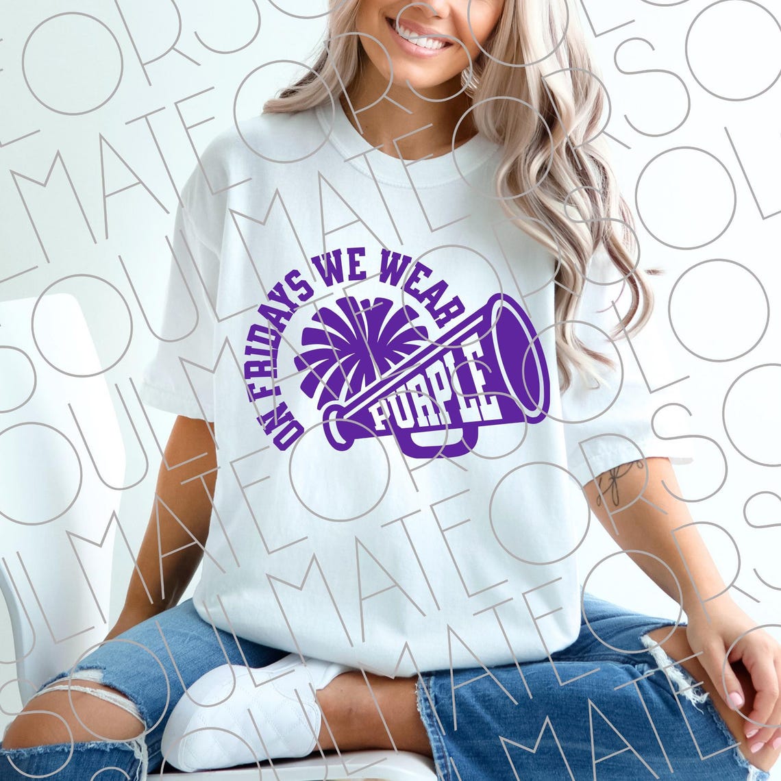 On Fridays We Wear Purple SVG PNG: Retro Cheer Clipart (digital ...