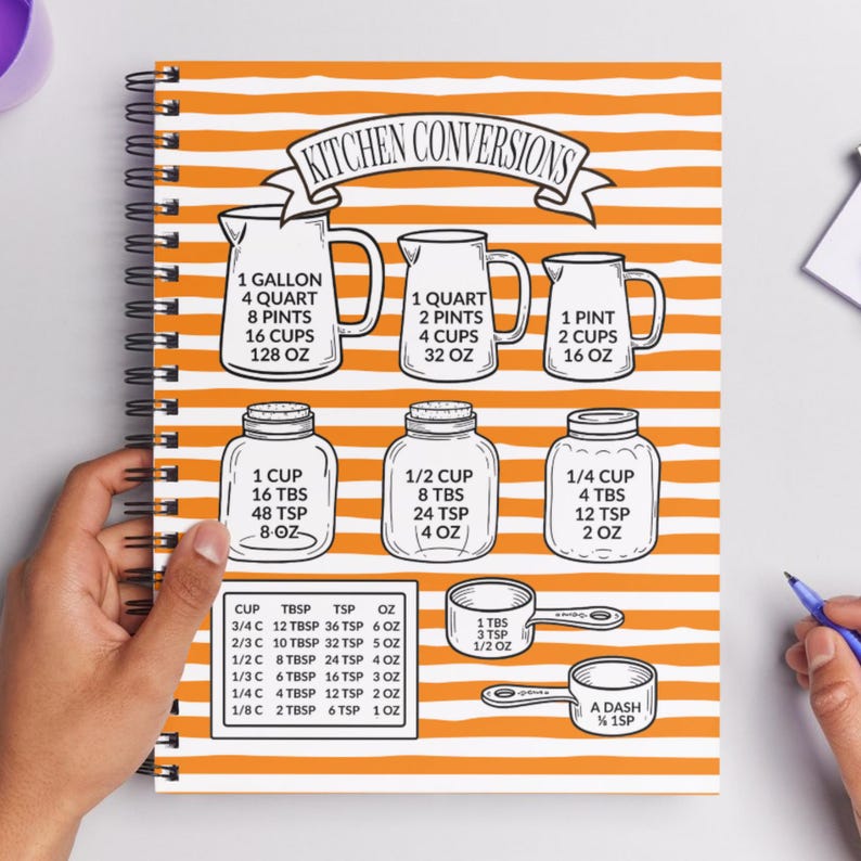 Kitchen Conversion Chart Printable 8.5x11 Binder Page and 11x14 Wall ...