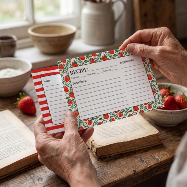 4x6 Recipe Cards Printable Front and Back Recipe Card Template PDF ...