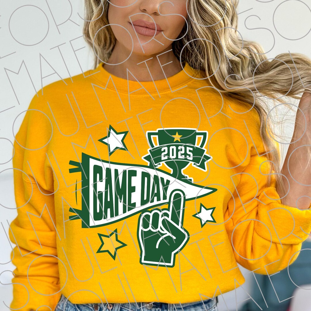 Game Day Pennant PNG Bundle Green Gold | 2025 Trophy + Let’s Go Sports ...