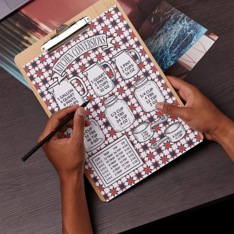 Kitchen Conversion Chart Printable 8.5x11 Binder Page and 11x14 Wall ...