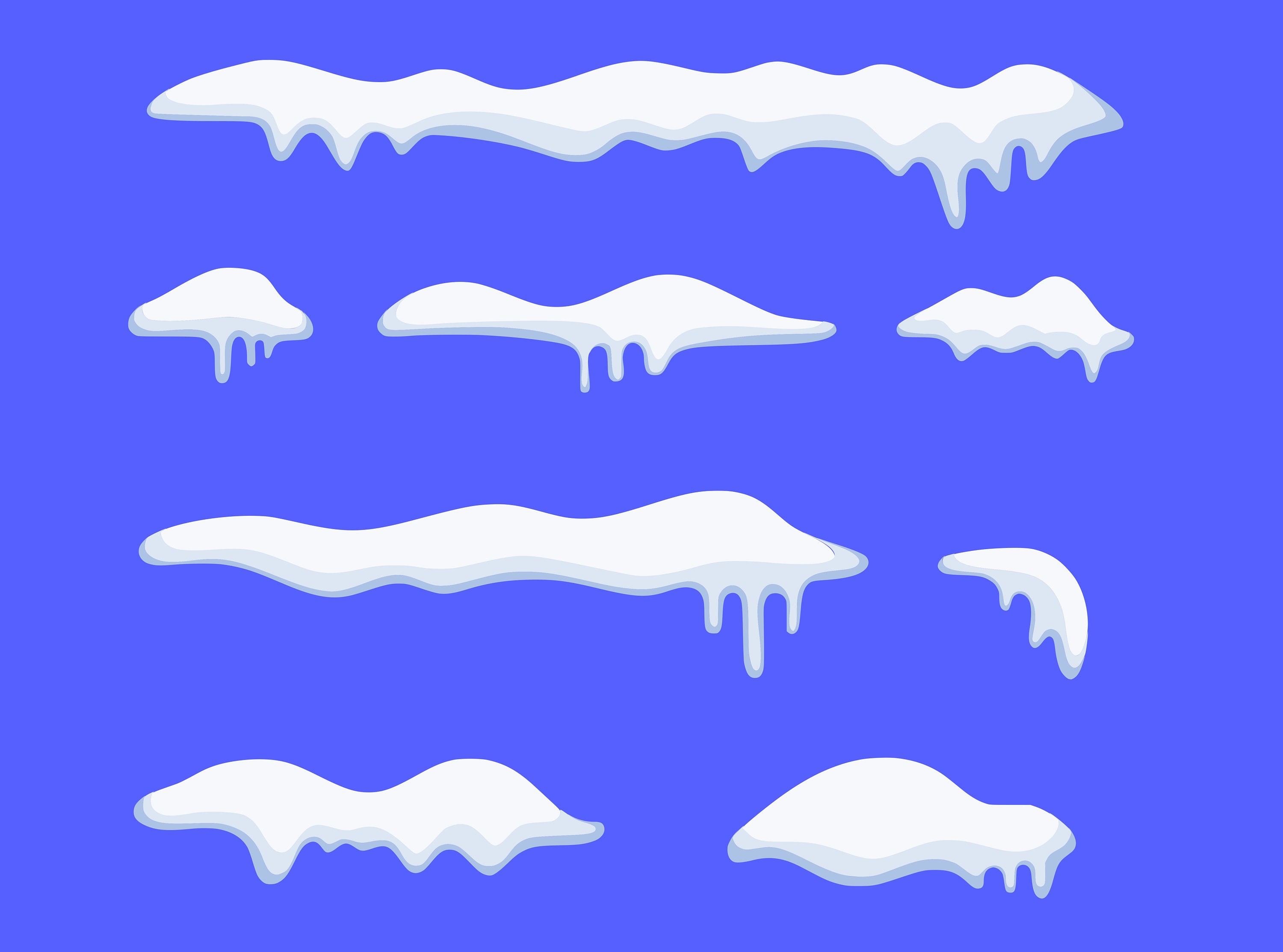 Snow Cap Clipart - 8 Elements - Snow - Ice - Winter - Dew - Snow Caps ...