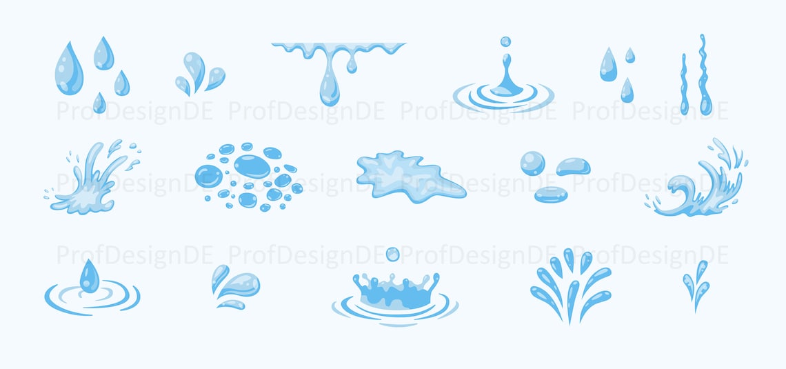 Wassertropfen Clipart 16 Bilder in SVG, PNG Wasserspritzer Wasser ...
